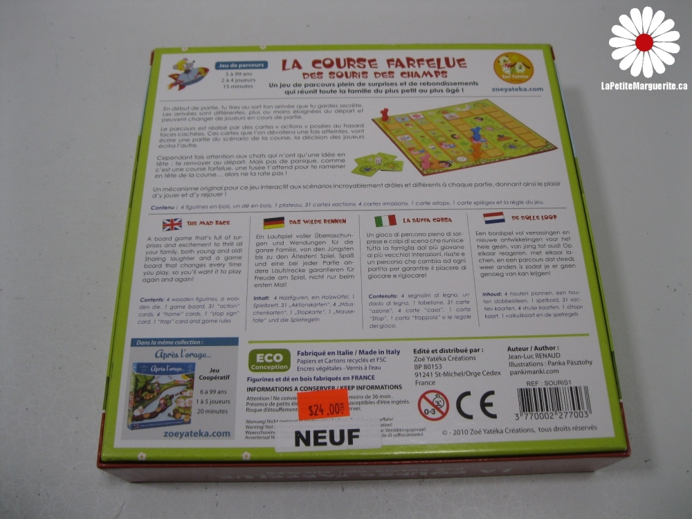 Jeu La course Farfelue des souris des champs - La Petite Marguerite